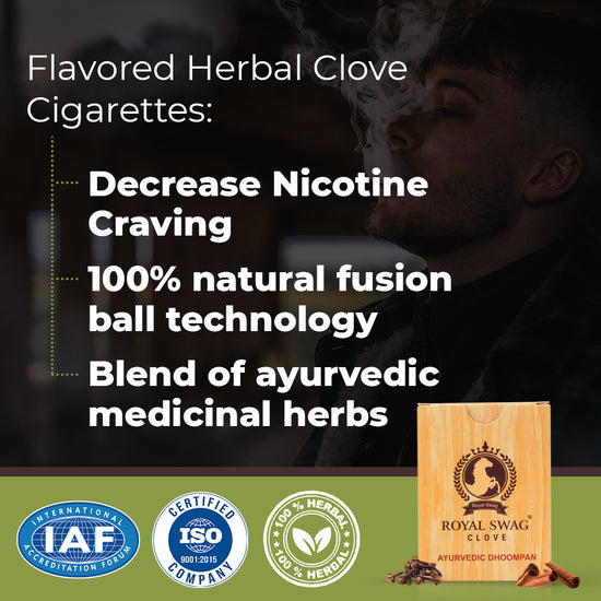 Long Ayurvedic Herbal Filtered Bidi (Pack of 20 - 20 Bidi/Pack) With 1