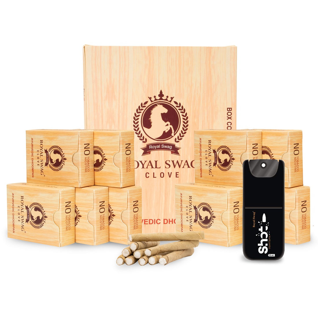 Long Ayurvedic Herbal Filtered Bidi (Pack of 10 - 20 Bidi/Pack) With 1